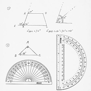 eBoot Plastic Protractor Protractor 180 Degrees, 4 Inch and 6 Inch, Clear, 2 Pieces