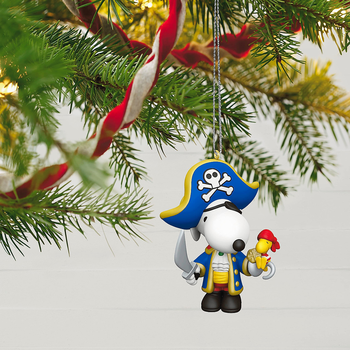 Hallmark Keepsake Christmas Ornament 2023, Peanuts Spotlight on Snoopy Pirate Snoopy, Gifts for Peanuts Fans