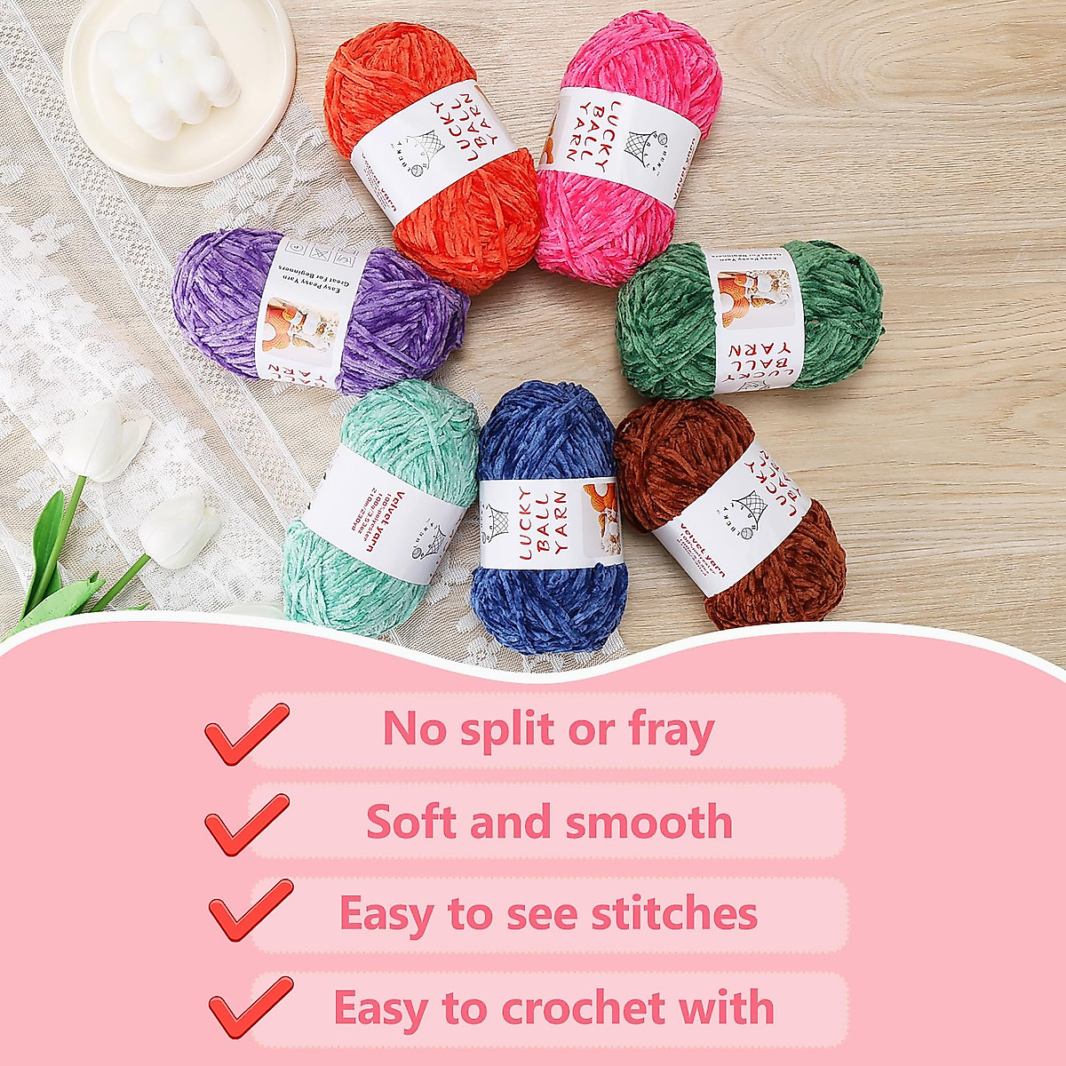 100g Soft Chenille Yarn Blanket Yarn,Crochet Yarn,Yarn for Crafts,Yarn for Crocheting,Fancy Yarn for Crochet,Crochet Yarn for Sweater/Hat/Blankets/DIY Craft(Electric Purple)