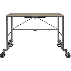 CoscoProducts 66720DKG1E COSCO Smartfold Portable Folding MDF Work top (Gray, 350 pounds) Workbench Desk, Tan