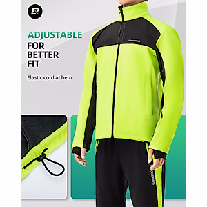 ROCKBROS Cycling Jackets for Men Winter Bike Jackets Thermal Windproof Jacket Cold Weather Cycling Hiking