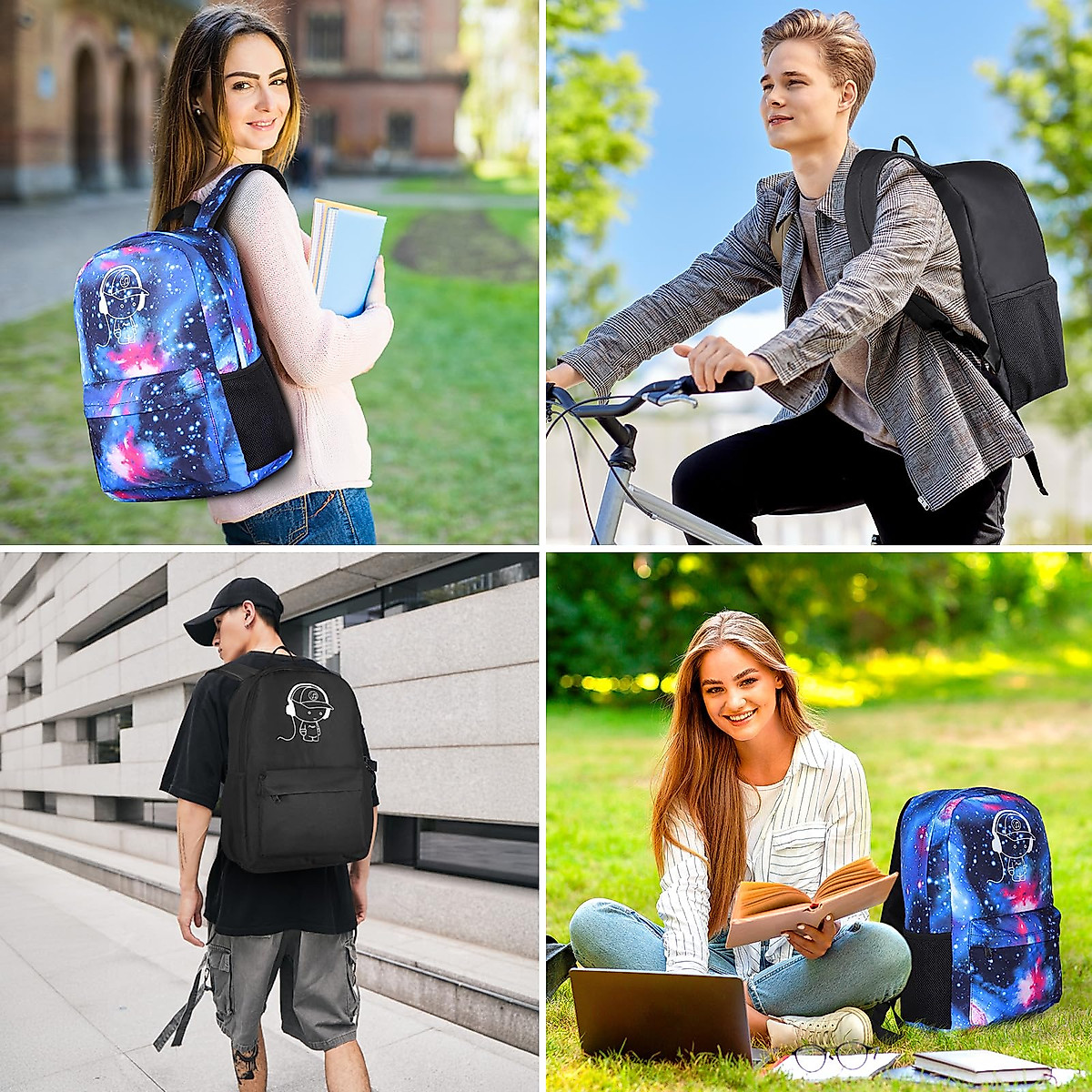 SAMIT Anime Luminous Backpack with USB Charging Port & Anti Theft Lock &Pencil Case Daypack Laptop Backpack