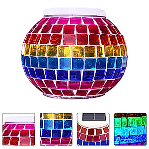 1pc Mosaic Lawn Light Solar Ground Lights Outdoor Decoration Lamp Yard Lawn Light Mosaic Outdoor Solar Lights Decorative Light Pathway Light Solar Panels Led Decorate