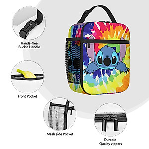 Yiwbor Cartoon Lunch Box Reusable Lunch Bag Anime Insulated Tote Bag for Travel Picnic Office Gift