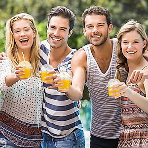 TOFLEN 50 Pack 8 oz Plastic Dessert Cups with Dome Lids, Clear Disposable Yogurt Parfait Cups with Lids, Individual Party Serving Snack Cups for Fruit Dessert Cake Pudding