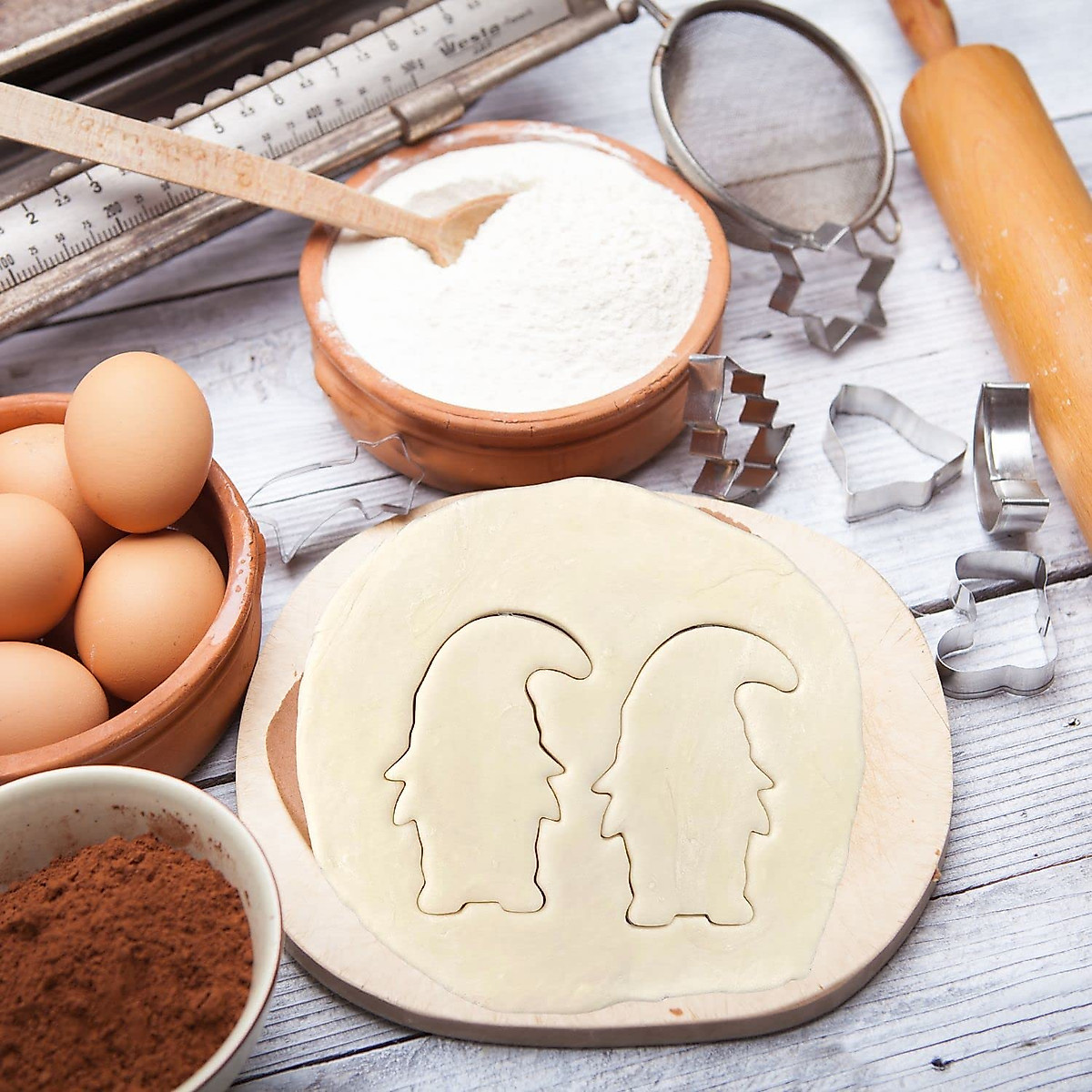 KAISHANE Gnome Cookie Cutter Shapes for Baking Stainless Steel Christmas Biscuit/Pastry Cutters for Xmas/Holiday