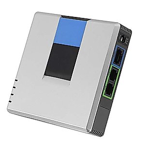 VoIP Phone Adapter for Voice Over IP, VoIP Gateway with 2 Port Internet Phone Adapter RJ45 Network Interface SIP RJ 45 Cable for PAP2T, Support SIP V2 Protocol, DHCP(US)