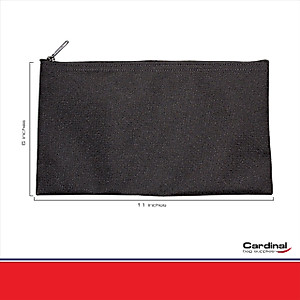 Cardinal bag supplies Multipack of 2 Compact Zipper Cloth Pouches,11 x 6 inches (Black)