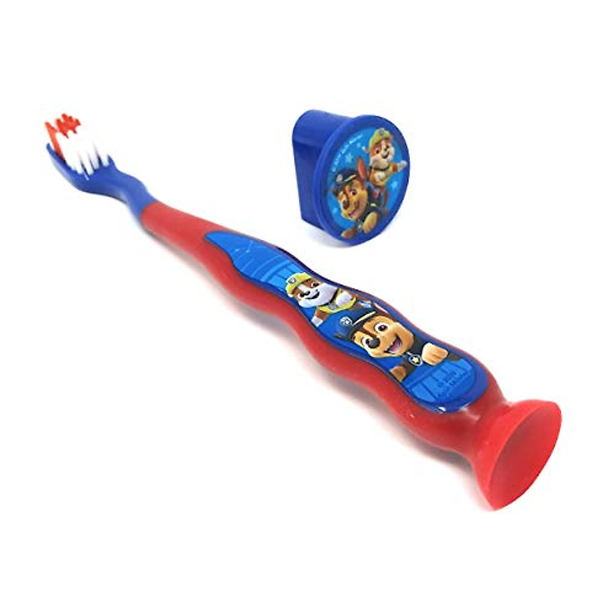 Firefly Nickelodeon Paw Patrol Kids Toothbrushes with Suction Cup and Toothbrush Cap - for Girls 3+ yrs. (2 Count (Pack of 1), Blue)