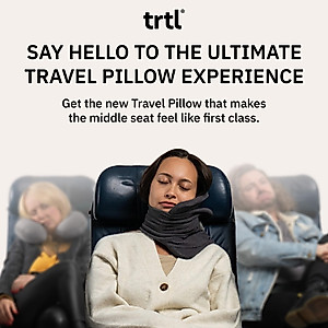 trtl Pillow - Scientifically Proven Super Soft Neck Support Travel Pillow - Machine Washable (Grey)…