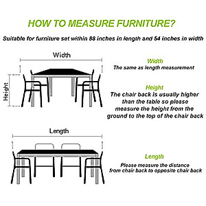 GARDRIT Upgraded Patio Furniture Covers, 100% Waterproof Rectangular Patio Table Cover, 90" L x 56" W x 27.5" H 600D Tear-Resistant Sofa, Table and Chair Outdoor Furniture Set Covers