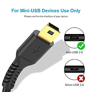 3ft Mini USB Cable, Standard USB 2.0 to Mini B Male Charger Cord Durable USB Mini to USB Charging Cable Compatible with PS3 Controller, MP3 Player, Camera, Dash Cam, Garmin GPS, Hero 3+(Black)