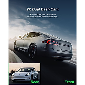 Mini Dash Cam - Front and Rear 2K Surfola Dual Car Camera 2560x1440P, 3" inch IPS Screen, 170° Wide Angle, Parking Mode, WDR, Accident Record