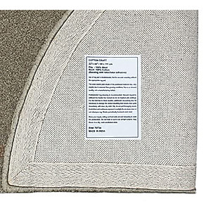 COTTON CRAFT Pure Wool Fireplace Rug - Half Moon Hearth Area Rug Carpet - Fire Resistant Hand-Tufted Fireplace Mat - Entryway Cabin Kitchen Anti Fatigue Half Round Accent Rug - 22 X 44 - Natural Tan