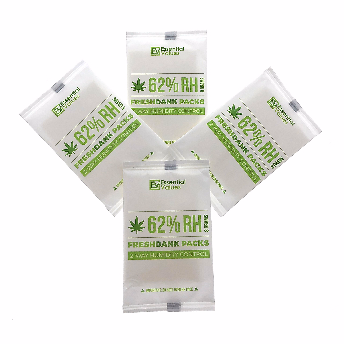 Humidity Packs (10 Pack / 8 Grams), 62-Percent RH FreshDank | 2-Way Control That Keeps Your Product Fresher for Longer by Essential Values