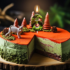 MTLEE Camo Number Birthday Candles Army Themed Birthday Cake Candles Camo Party Supplies Decorations Cake Candles for Birthday Hunting Themed Party Camouflage Motif Graduation Party(Number 6)