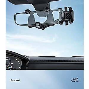 SNKINE 2022 New 360° Rotatable and Retractable Car Phone Holder, Multifunctional Universal Car Rearview Mirror Phone Holder GPS Navigation Mount for All Mobile Phones (Black)