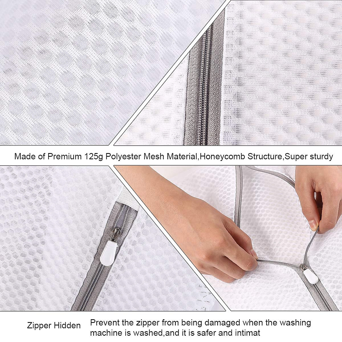 Mesh Laundry Bag - 3 Pack Durable and Reusable Wash Bag Travel Organization Bag for Garment, Bath Towels, Bed Sheet (11Inch x 16Inch) by YMHB