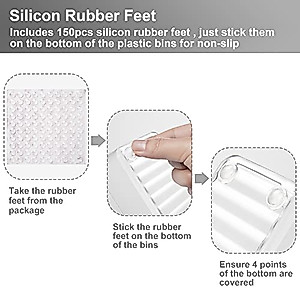 CHEFSTORY 33 PCS Clear Drawer Organizers Set, 4 Sizes Plastic Vanity Desk Drawer Organizers Trays and Storage Bins with Non-slip Silicone Pads for Makeup,Bathroom and Kitchen