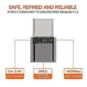 JXMOX USB Type C Adapter (4-Pack), Micro USB Female to USB C Male Fast Charging Connector Compatible with Samsung Galaxy S20 S10 S9 S8 Plus,Note 9 8,A10 A20 A51,LG V35 V30 G7 G6,USB C Charger (Black)