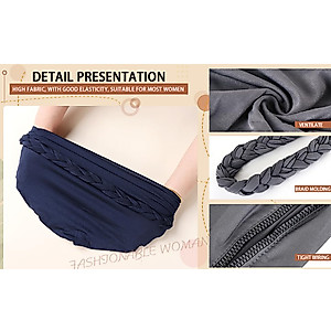 Fxhixiy Hijab Braid Silky Turban Hats for Women Cancer Chemo Beanies Cap Headwrap Headwear (Navy Blue)