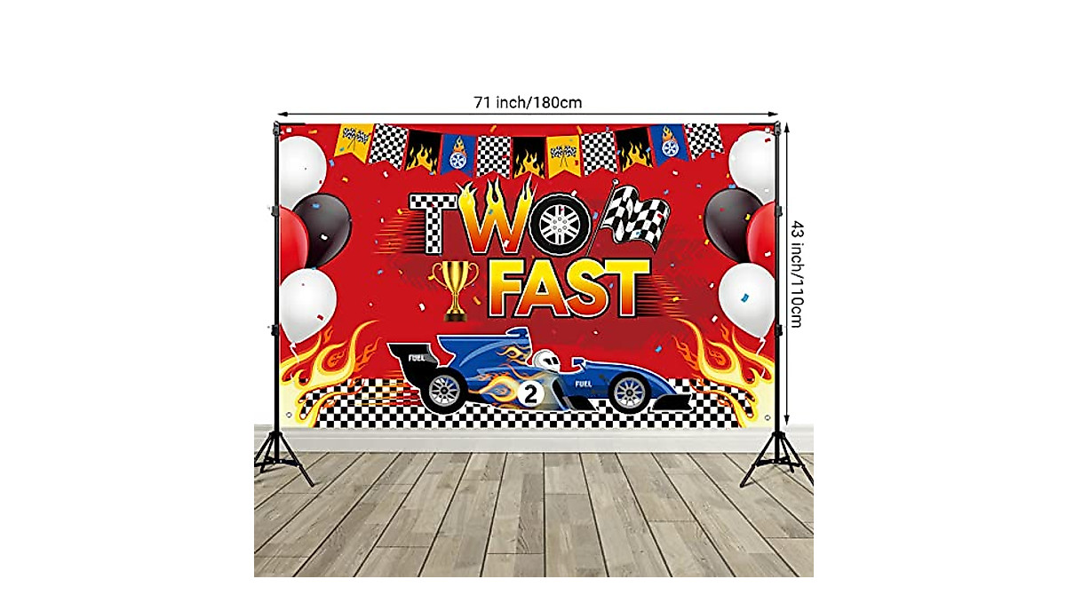 Two Fast Backdrop Two Fast Birthday Decorations Racing Theme Party ...