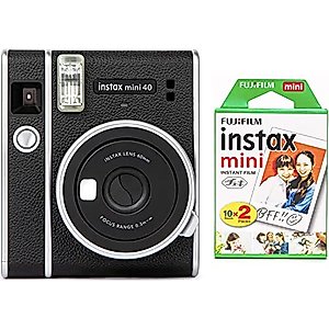 Fujifilm Instax Mini 40 Instant Film Camera with Twin Film Pack (20 Exposures) Bundle (2 Items)