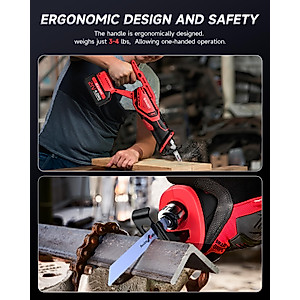 Reciprocating saw, Enhanced 3500 SPM Low Noise Brushless Motor, High-Performance 2*21V 4.0 Ah Batteries Extended Standby, 8 pcs Versatile Alloy Steel Blade Set Easily Cut Through Wood, Metal, ABS etc.