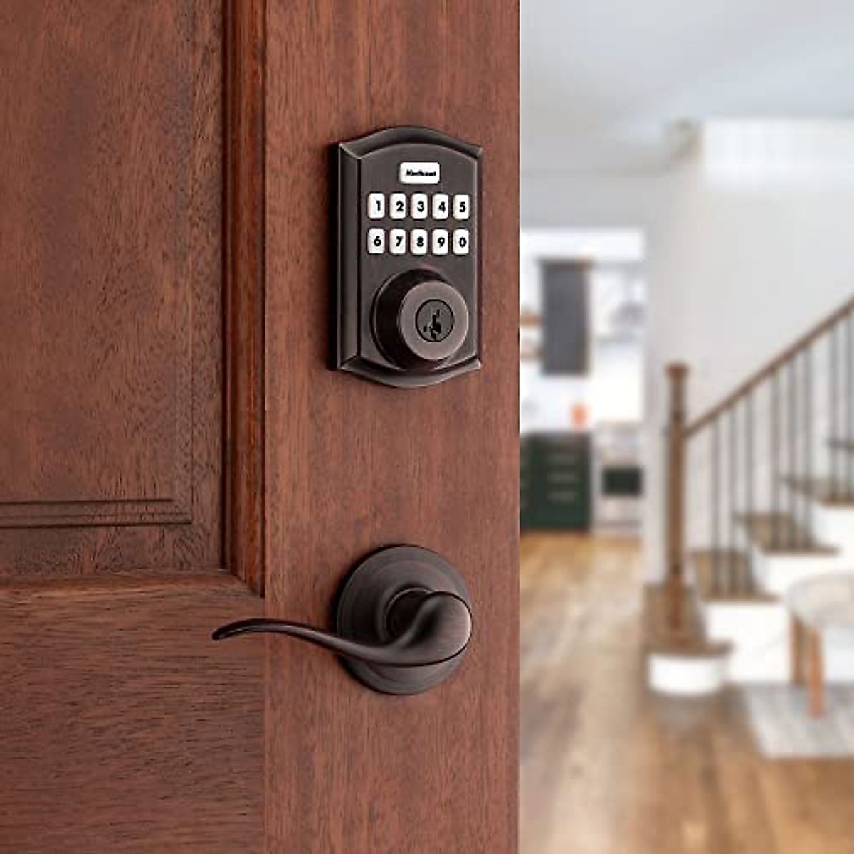 Kwikset Home Connect 620 Smart Lock Deadbolt with Z-Wave Technology, Works with Ring Alarm, Samsung Smartthings and More, Z-Wave Hub Required, Traditional Design in Venetian Bronze