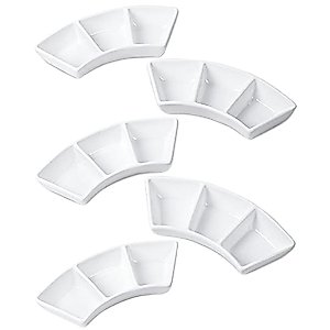 DELLING Ceramic Dipping Bowls/Dipping Sauce Bowls Set - 3 Oz Dipping Sauce Dishes- Small Sauce Cups/Bowls for Sushi, Tomato Sauce, BBQ or Other Dinner - Great for Different Sauce and Dip, Set of 5