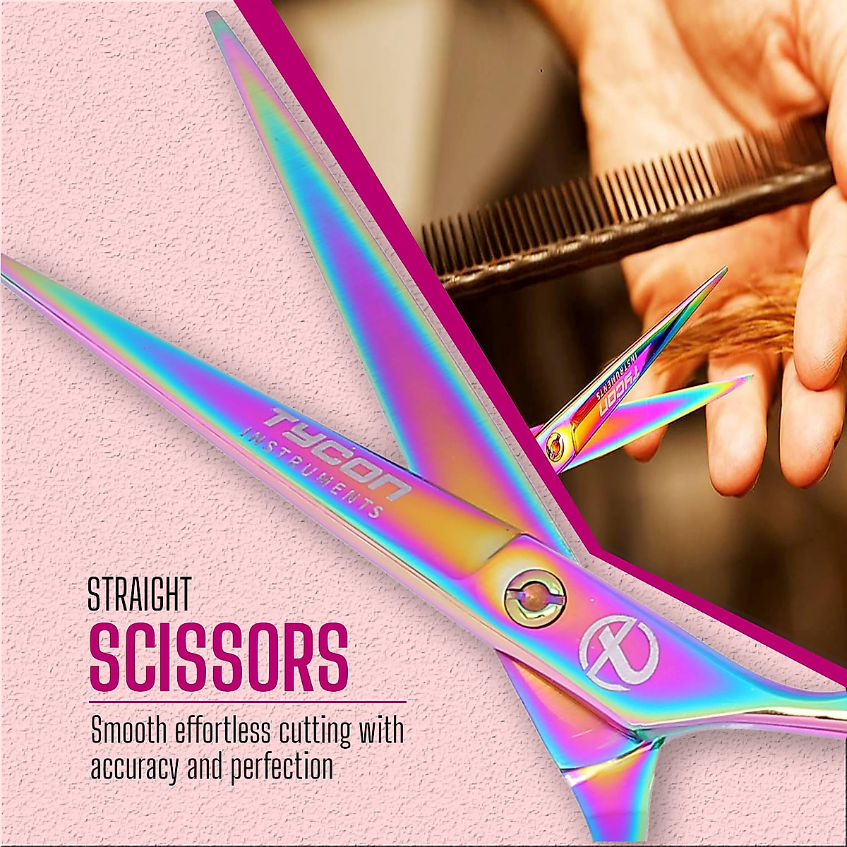 Tycon Hair Cutting Scissors Professional 6" – Japanese Stainless Steel, 2.7" Razor Edge Blade Barber Scissors – Ergonomic design - Precision Hair Scissors for Smooth Cutting - Salon & Personal Use