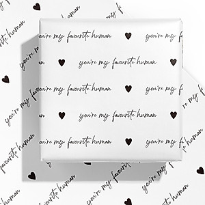 WRAPAHOLIC Valentine's Day Wrapping Paper Sheet - 6 Sheets You're My Favourite Human Design Folded Flat for Wedding, Anniversary, Birthday, Party - 19.7 Inch X 27.5 Inch Per Sheet