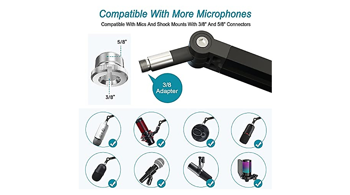 Mercase USB Microphone with Adjustable Mic Arm Stand