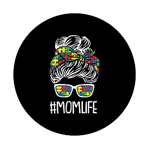 Mom-Life Mothers-Day Autism Awareness Mama Mommy Momma PopSockets PopGrip: Swappable Grip for Phones & Tablets