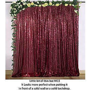 Backdrop Curtain 8FTx10FT Burgundy Sequin Backdrop Bridal Shower Backdrops Wine Sparkle Glitter Backdrop Shimmer Backdrop Blackout Window Curtains Photo Backdrop Curtains Christmas Backdrop
