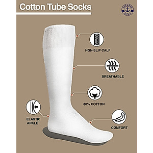 Yacht & Smith Men's & Women's Wholesale Bulk Cotton Tube Socks, Referee Style, by SOCKS'NBULK