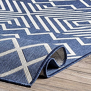 nuLOOM Celine Aztec Indoor/Outdoor Area Rug, 5' x 8', Blue