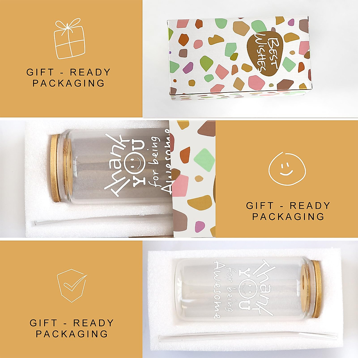 Employee Appreciation Gifts Bulk, Thank You Gifts for Women Men, Appreciation Gifts for Coworkers, Thank You for Being Awesome Cup 6PCS, Thank You Gift for Employee Coworker Teacher, Team Gifts