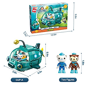 LITTLE FROGGY Building Block Toys The Octonauts GUP-A Vehicle & Figure Creative Playset Compatible with Lego Bricks Ideal Gift for Boys Girls Aged 6+ 323PCS (3703)