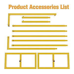Backdrop Stand Heavy Duty 8x8 FT Pipe and Drape Backdrop Kit Gold Adjustable Square Metal Arch Stand Frame for Parties Wedding Photo Booth Background Decoration