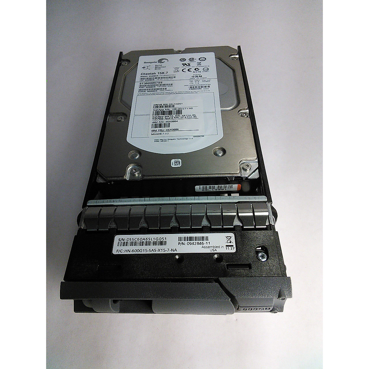 X412A-R5 -NETAPP 600GB 15K 3.5in SAS 6Gbps Hard drive - IBM PN: 46X0884 / IBM FRU PN: 46X0886 / NETAPP PN: 108-00227+A- (Renewed)