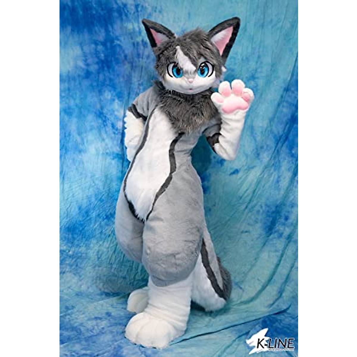 FurryWu Studio Japan Kemono Kawaii Grey Cat Fursuit Teen Costumes Caribou Full Furry Suit Fursona Kigurumi Digitigrade Anime Custom Note pls