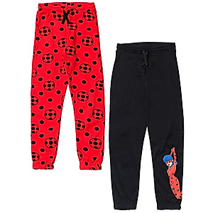 Miraculous Ladybug Little Girls Fleece 2 Pack Leggings Black/Red 5