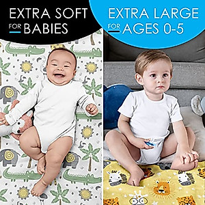 Baby Blankets for Boys & Girls, Soft Minky Blanket 30x40 | 2-Pack of Large Baby Blankets Unisex | for Travel, Nursery, Stroller, Swaddle or Receiving Blankets (Safari)