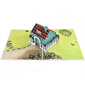 Teabug Cards New Home Card, House Pop Up Card, Congratulations for New Home, Realtor, House Warming, Birthday, Mothers Day, Father's Day, Retirement