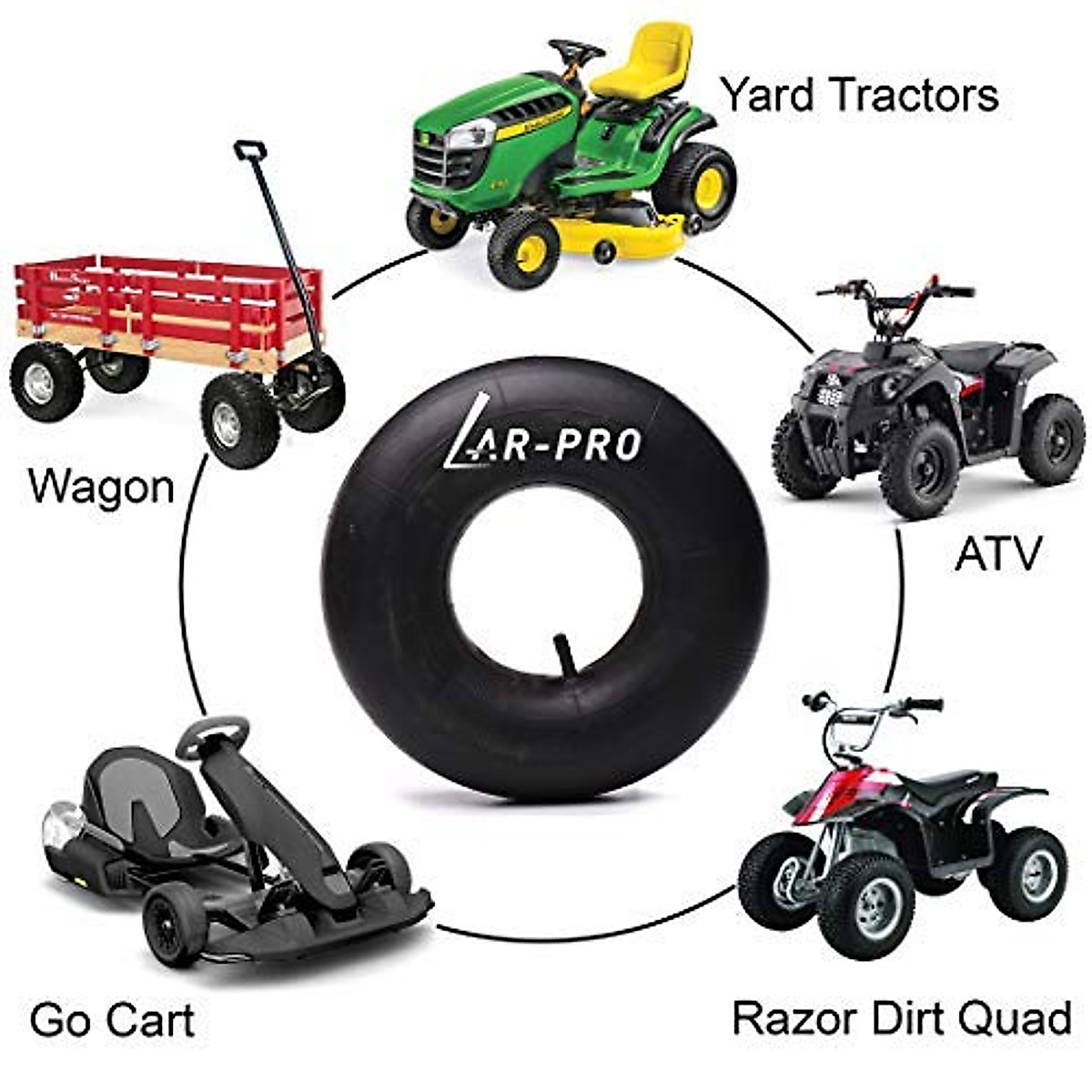 (2-Pack) AR-PRO 15x6.00-6" Inner Tubes with TR-13 Straight Valve Stem - Replacement Lawn Mower Tire Tubes with TR13 Straight Valve Stem - Suitable for Yard Tractors, Wheelbarrows, ATVs, and More