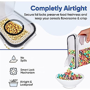 Chef's Path Cereal Containers Storage Set, Airtight Food Storage Containers, Kitchen & Pantry Organization, 8 Labels, Spoon Set & Pen, Great for Flour - BPA-Free Dispenser Keepers (135.2oz)