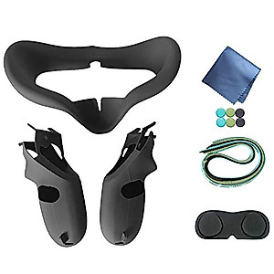 GEZICHTA Soft Silicone Thumb Stick Cover Grip Link Cable for Oculus Quest VR Headset