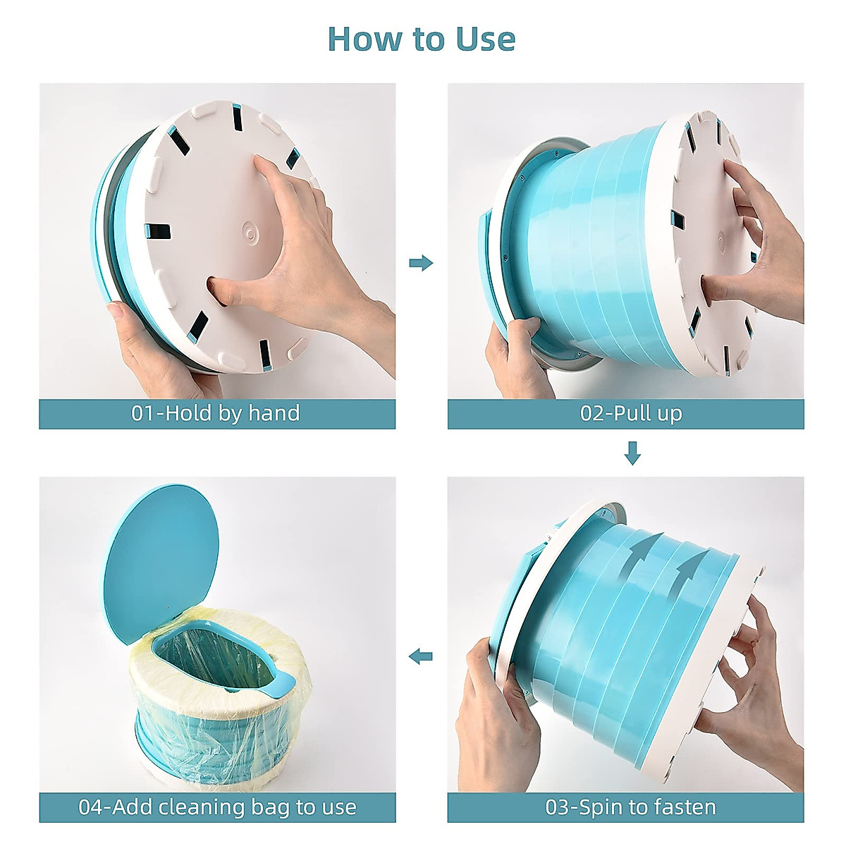 Travel Potty for Toddler, INSOUR Kids Portable Potty Training Toilet for Indoor and Outdoor, 2-in-1 Car Potty Chair for Baby