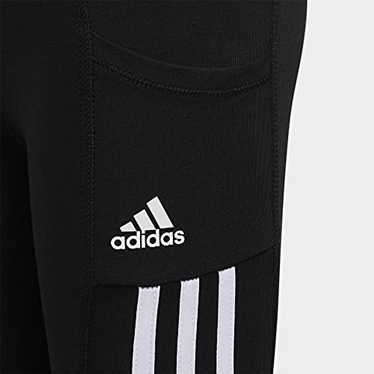 adidas girls Stripe Jogger 7/8" Tights Leggings, Black, X-Large Slim US